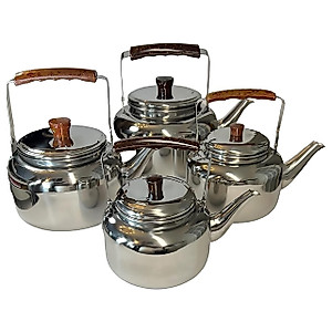 Chandler 3.12 Liter Tea Pot, Vintage Tea Kettle - 4mm Stainless Steel Pot - Hard to Dent | Ergonomic Handle with a Cool Grip | Portable Tea Kettle For Camping (Silver Colour, 3.12 L)