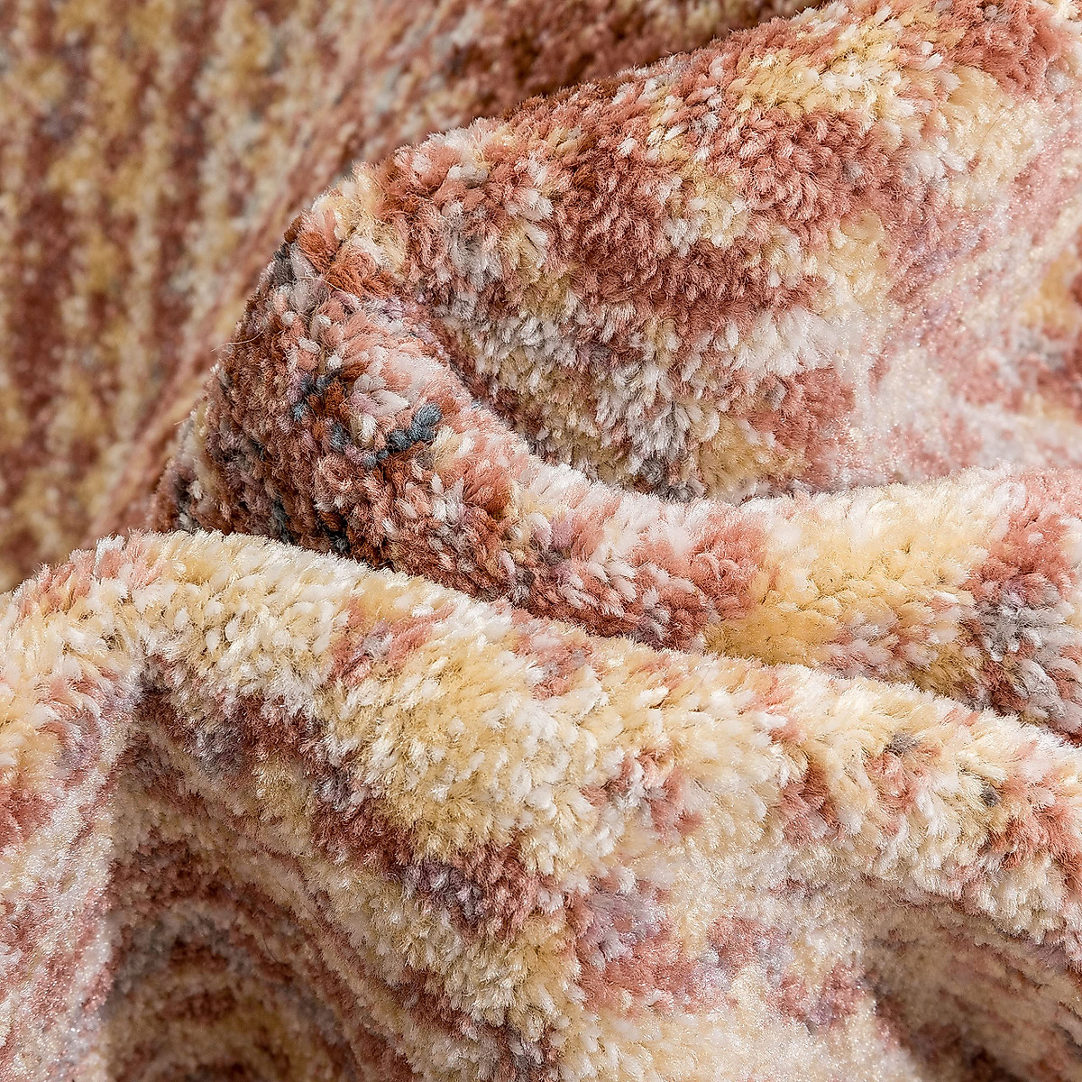 Well Woven Raggi Vintage Blush Pink Chindi Braided Pattern Area Rug (5'3" x 7'3")