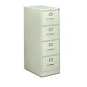 HON 4-Drawer Filing Cabinet - 310 Series Full-Suspension Legal File Cabinet, 26-1/2-Inch Drawers, Light Gray (H314)