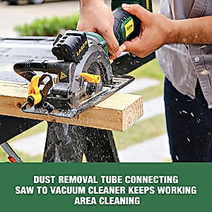 TECCPO Cordless Circular Saw, 4.0Ah 20V 4,500RPM Saw with Laser, 3 Blades(4-1/2"), Fast Charger, Max Cutting Depth 1-11/16''(90°), 1-1/8''(45°), for Wood, Plastic, Soft Metal and Tile Cuts - MTW510B