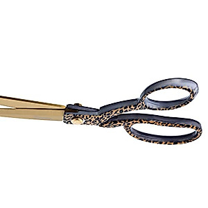 The Quilted Bear Fabric Scissors - 8.5" (21.5cm) Titanium Precision Blade Sharp Heavy Duty Scissors Great as Sewing Scissors for Fabric Cutting & Crafting with Multiple Designs! (Leopard Print)