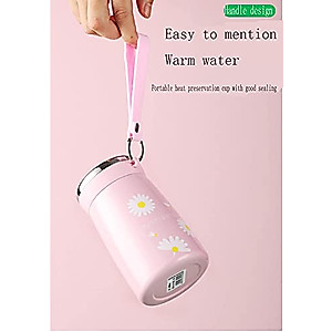 Daisy fresh creative water cup, portable thermos cup (Pink)