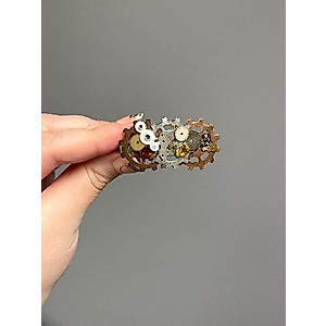 Steampunk hair clip with red garnet gemstone and Citrine gemstones