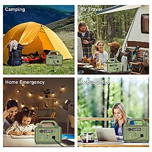 SOODATEK 300W Portable Power Station(Peak 600W), 293Wh Solar Generator with 60W USB-C PD Output, 110V Pure Sine Wave AC Outlet, Lithium Battery Backup for Blackout Outdoor Hunting Camping RV Travel