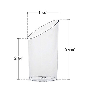 Plastic Dessert Cups with Spoons,Mini Disposable Appetizer Cups Clear Square Slanted Parfait Cups for Party - Set of 24 (2.5oz round slanted dessert cups)