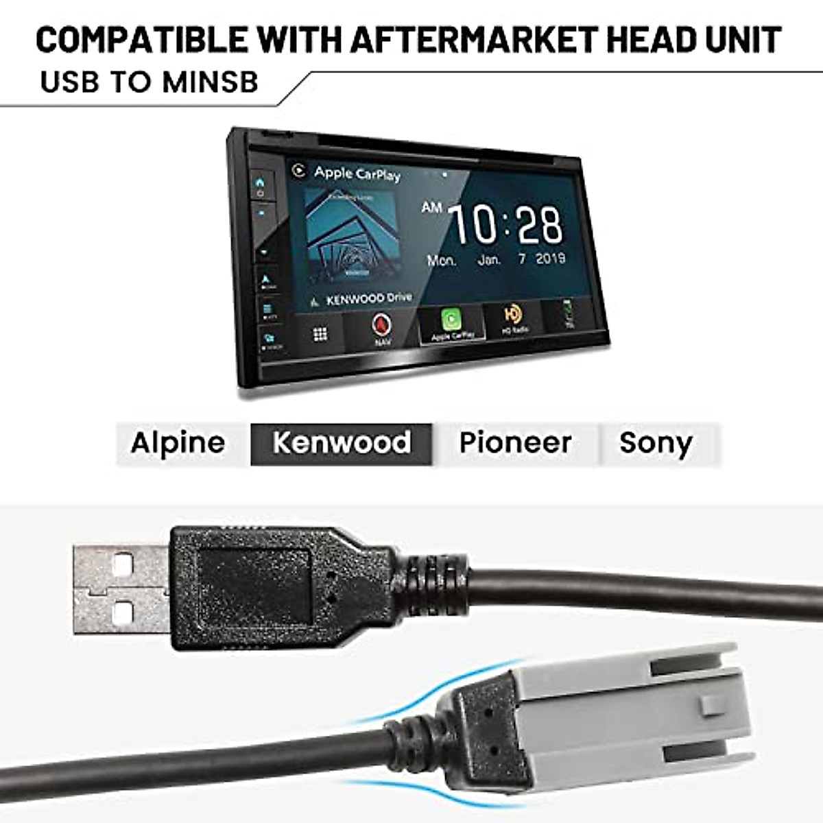 RED WOLF Car Radio Factory USB Port Retention Cable Wiring Harness Compatible with Jeep Dodge Ram Chrysler 2010-2015 Retain OE USB Wire Connector Adapter Install Aftermarket Stereo CD Player Headunit