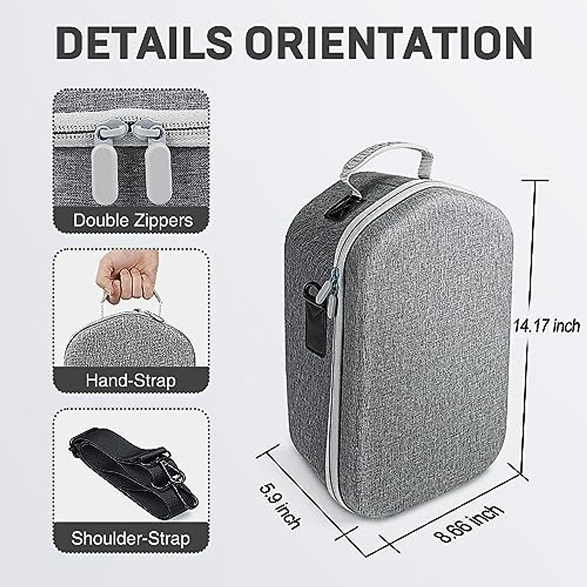 Vimetapro Carrying Case For Oculus Quest 2/Quest 3/PSVR2,Travel Case Storage Bag For For Meta Quest 2 Accessories/Pro Vr Headset With Elite Strap,Touch Controllers And Other Vr Accessories