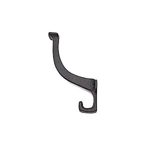 Restore Hardware Black Cast Iron Hook Antique Hall Tree Hook Double Wall Hook Heavy Duty Clothes Towel Hook Mission Style Hook Arts and Craft Hook Utility Hook Black Cast Iron Wall Hook