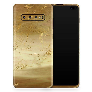 DesignSkinz Molten Gold Digital Foil Swirl V12 Protective Vinyl Decal Wrap Skin Cover Compatible with The Samsung Galaxy S20 (Screen Trim & Back Glass Skin)