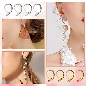 TOAOB 200pcs French Earring Hooks Leverback Ear Wire 10x15mm Silver and Gold Plated Metal Brass Hypoallergenic Earring Supplies Jewelry Making Findings