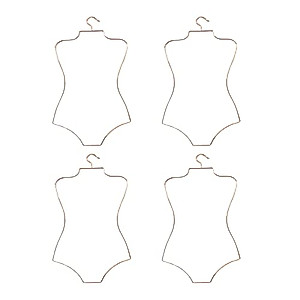 Gazechimp 4pcs Metal Wire Body Shape Bikini Swimsuit Hanger Girls Unisex Wardrobe Organizer Coat Rack Clothing Hanger for Bedroom Home Cloakroom Closet