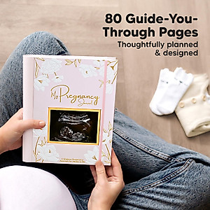 Pregnancy Journal, Pregnancy Announcements - 80 Pages Hard Cover Pregnancy Book For Mom To Be Gift - Pregnancy Gifts For New Moms - First Time Expecting Mom Gift - Baby Album And Memory Book (Blush)