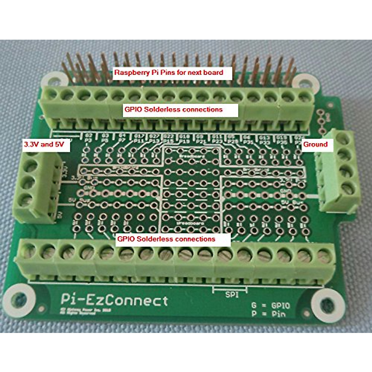 Alchemy Power Inc. Pi-EzConnect. Raspberry Pi 4, Pi 3 etc GPIO Connector. A HAT to Connect GPIOs and sensors to Raspberry a Pi