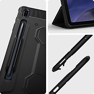 Spigen Rugged Armor Pro Designed for Galaxy Tab S7 FE 12.4" 2021 Case with S Pen Holder (2021) - Black