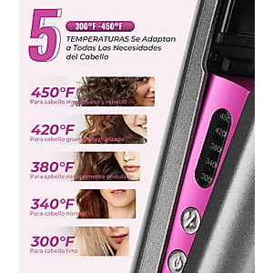 PRITECH Ceramic Hair Iron (TA-2340), 1 inch, Hair Straightener and Curling Iron, Adjustable Temperature, Fast Heat Up, Auto Shut-Off, Dual Voltage, Safety Lock, 450°F