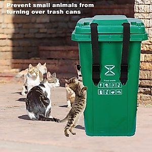 Bylion 2 Pack Trash Can Lid Lock, Outdoor Garbage Can Locks for Animals Proof Universal Lid Lock Stretchable Elastic Strap to Prevent Rust Trash Can Locks for Squirrels, Dogs, Raccoons