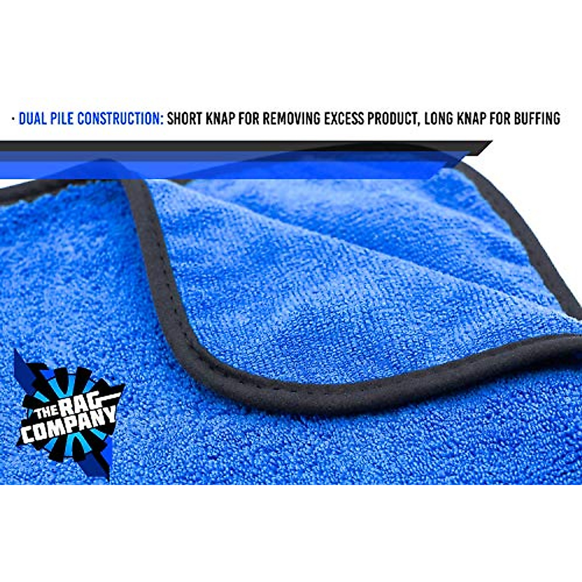 The Rag Company - Spectrum 420 Dark Pack - Professional 70/30 Blend, Dual-Pile Plush, Microfiber Auto Detailing Towels, 420gsm, 16in. x 16in, Black + Grey + Blue (9-Pack)