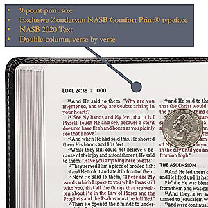 NASB, Thinline Bible, Leathersoft, Black, Red Letter, 2020 Text, Comfort Print