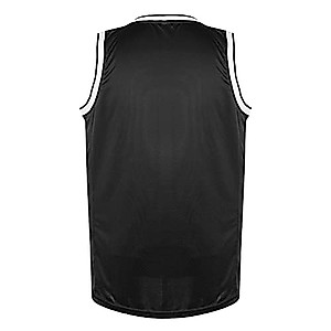 MESOSPERO Blank Basketball Jersey 90S Hip Hop Clothing for Party,Mens Plain Mesh Athletic Practice Sports Shirts S-3XL (XX-Large, Blank-Black)