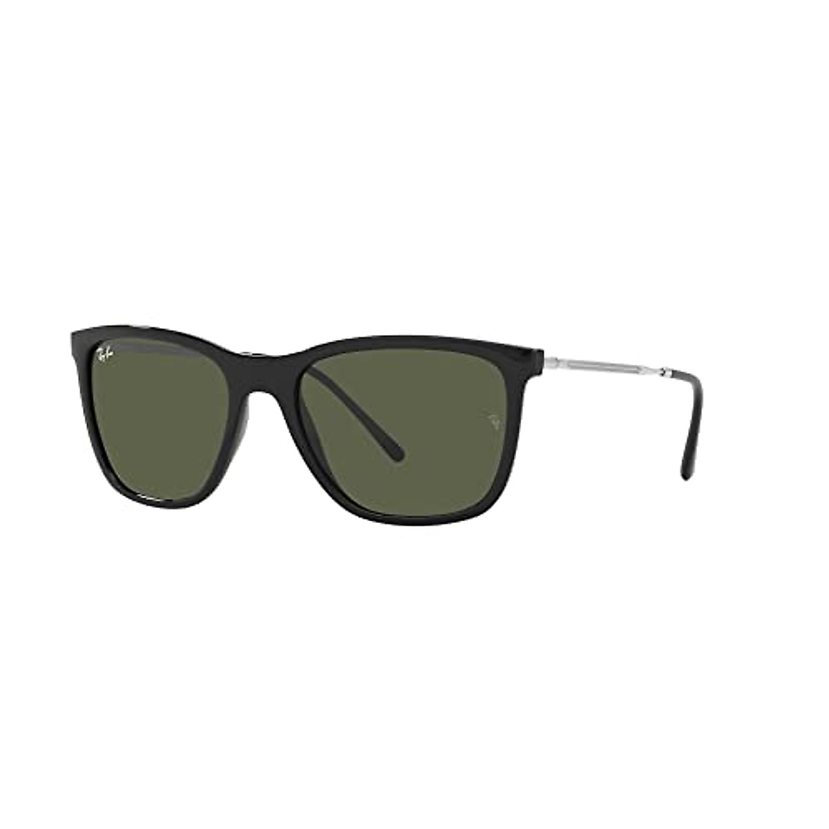 Ray-Ban Rb4344 Square Sunglasses, Black/Green, 56 mm