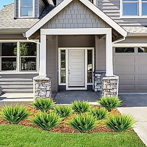 ZeKonan 24 Bunches Outdoor Plants Artificial Flower Plants UV-Proof Shrub Plants Plastic Green Plants for Indoor and Outdoor Gardens porches Windows and Other Decorations（White）