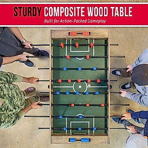 GoSports 54 Inch Full Size Foosball Table - Includes 4 Balls and 2 Cup Holders – Black, Oak, or White