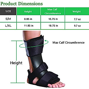 Orthomen Dorsal Night Splint for Plantar Fasciitis Pain Relief, Foot Drop Brace for Sleeping(L/XL)