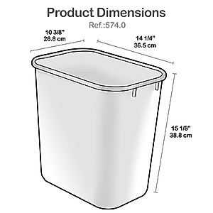 Acrimet Wastebasket Bin for Recycling 27QT (Made of Plastic) (Metal/Yellow, Paper/Blue, Glass/Green, Plastic/Red) (Set of 4)
