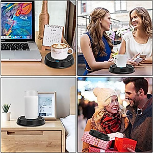 Hot Coffee Warmer Mug Heater: Electric Smart Beverage Cup Warmer Plate with Automatic Switch Gravity Sensor for Desk