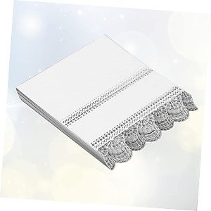 MERRYHAPY 50pcs Table Tent Cards Blank Cards Hollow Out Wedding Invitation Wedding Table Name Party Place Name Greetings Place Cards Table Place Pretty White Reception Table