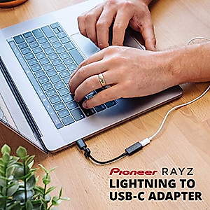 RAYZ Lightning to USB-C Audio Adapter | Connect Lightning Headphones Earphones to Any USBC Device –– Lossless Audio, Universal Compatibility, Latch for Storage (Black)