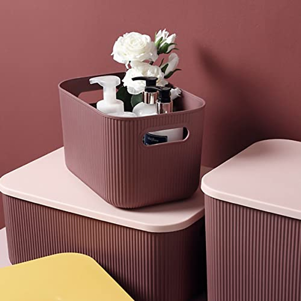 NUOBESTY Containers with Lids Kids Storage Organizer Clear Container Plastic Office Storage Plastic Storage Box Organizing Box with Lid Box with Lid Storage Bin Kids Snack Container