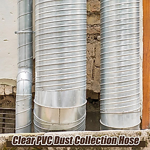 Therwen 4" x 40' Flexible PVC Dust Collection Hose, Heavy Duty Dust Debris and Fume Collection Hose, Puncture Resistant Clear Vacuum Hoses for Dust Collection Systems