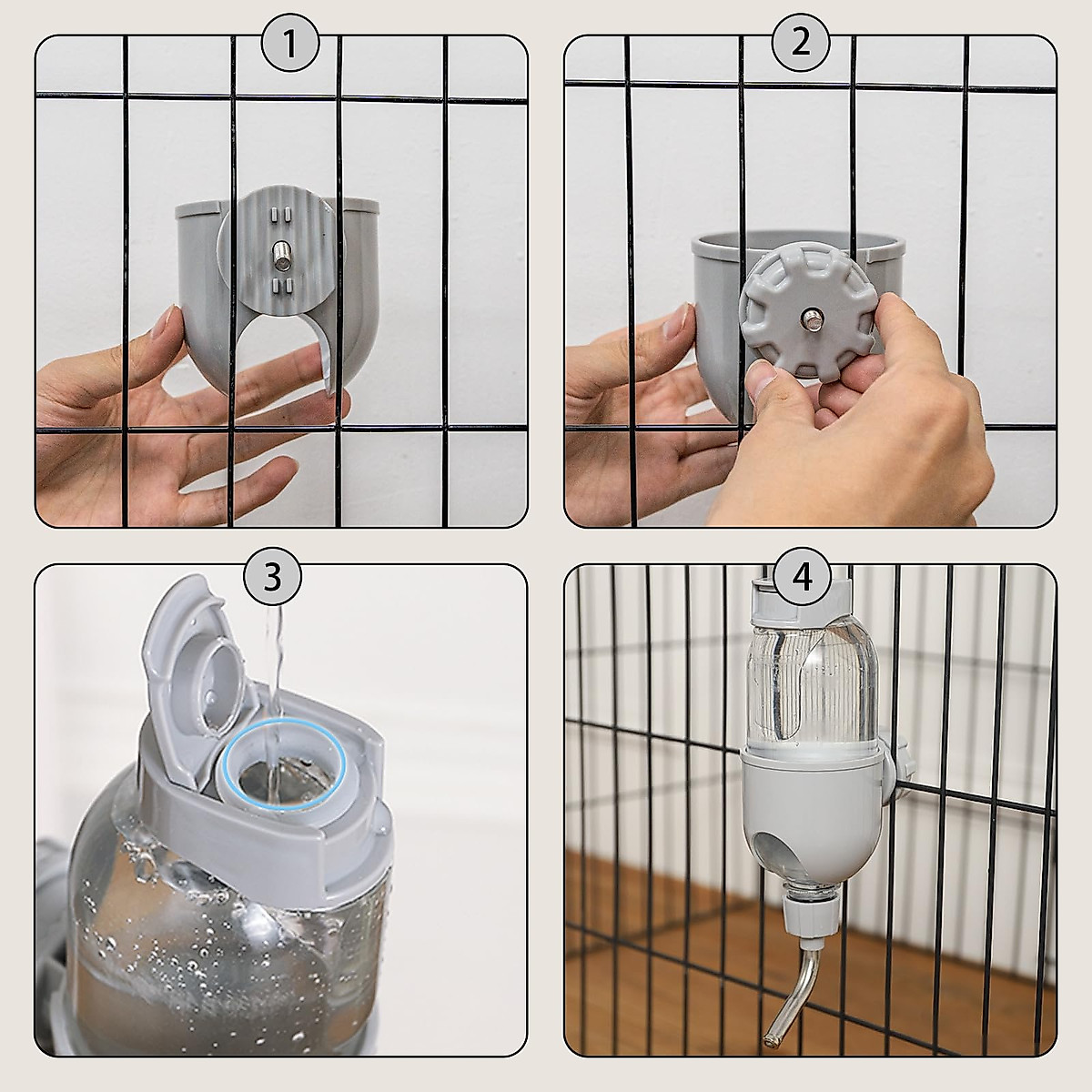 TOKAYIFE Pet Water Bottle for Cage Crate 26oz Water Dispenser for Small Animal Rabbit Guinea Pig Chinchilla Ferret Squirrel Hedgehog (Blue)