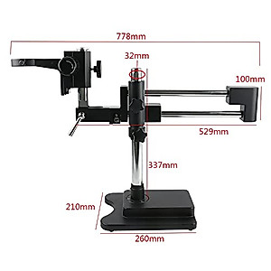 ZYZMH Universal Double Boom Lab Industrial Zoom Trinocular Stereo Microscope Stand Holder Bracket Arm 76mm Microscopio Accessories (Color : B)