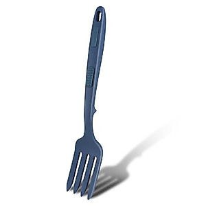 GEEHUA 11 Inch Silicone Flexible Fork, Heat Resistant Cooking Fork Nonstick Blending Fork Dishwasher Safe Kitchen Fork for Cooking Utensil for Kitchen Stir Mix Mash(Blue)