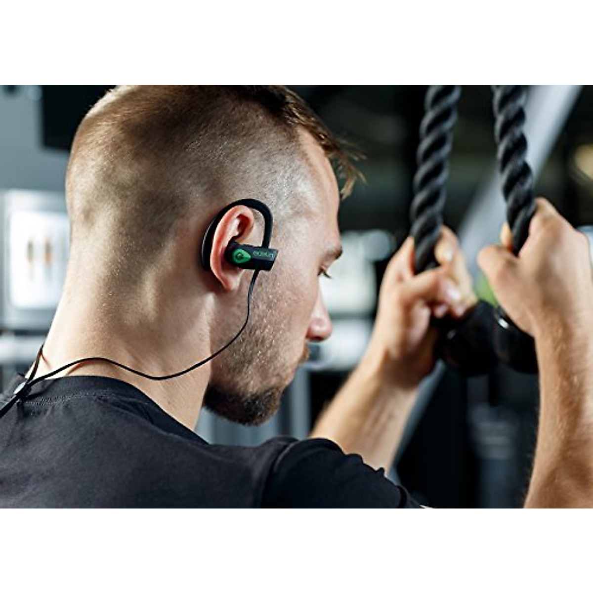 Edelin Bluetooth Headphones - Wireless Earbuds with Mic HD Stereo Noise Cancelling Waterproof IPX7 for Sport Running Gym - Earphones Compatible iPhone 8 X Samsung Galaxy S9 Android iOS - Headset