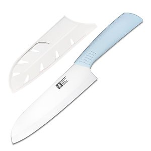 LIANGTAI Ceramic Knife 7 Inch Chef's Knife (Light Blue Handle)