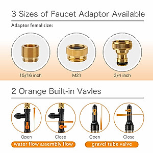 hygger Upgrade Aquarium Water Changer Kit, Semi-Automatic Fish Tank Gravel Cleaner, with 25 FT Water Hose, Flow Control Valve