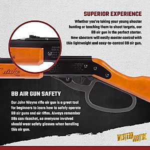 Western Justice John Wayne Lil' Duke BB Gun, Fun Collectible Rifle for Shooters of All Ages, .177 Cal