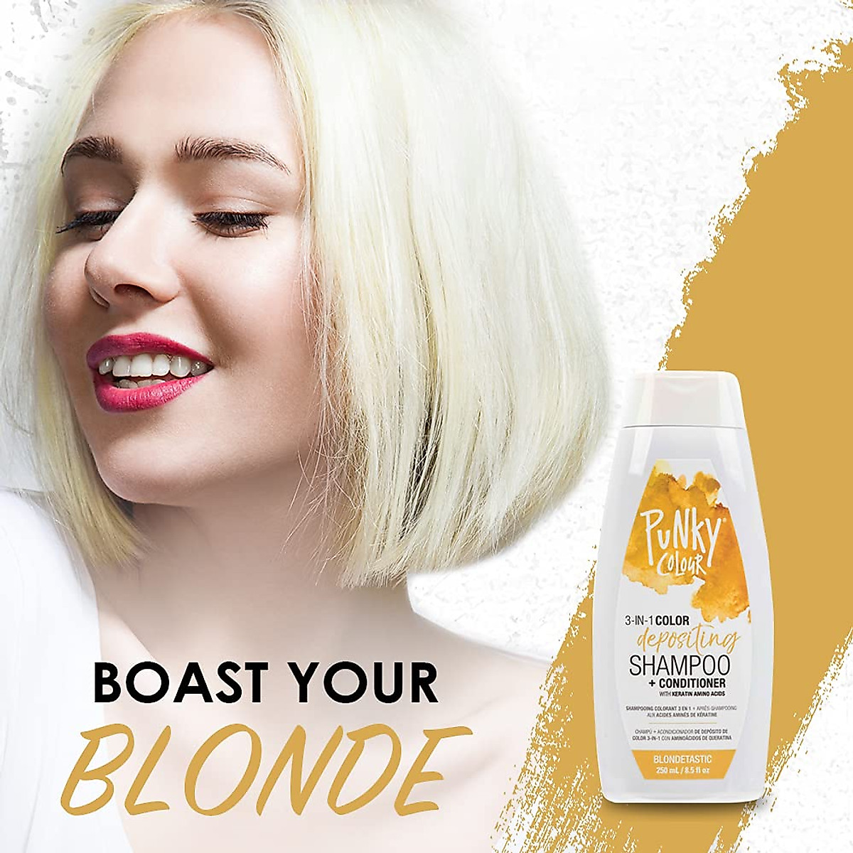 Punky Blondetastic 3-in-1 Color Depositing Shampoo & Conditioner with Shea Butter and Pro Vitamin B that helps Nourish and Strengthen Hair, 8.5 oz