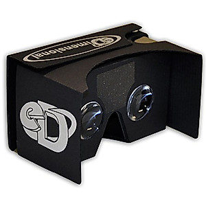 V2 The Complete Google Cardboard Kit Version 2.0 Virtual Reality Headset with Head-Strap, Video Instructions and VR Portal with Touch Button - for iPhone and Android (Black) by Not Just Cardboard