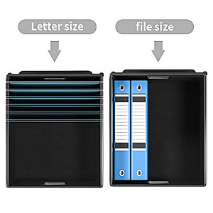 Huolewa Upgraded Portable File Organizer Box with Lids, Collapsible Linen Hanging Filing Storage Boxes with Plastic Slide, Decorative Home/Office Filing System for File and Folders Storage (Gray)