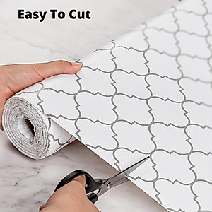 Drawer & Shelf Liner for Kitchen Cabinets, Non-Slip Non-Adhesive Shelf Paper Protect Dresser and Cupboard, Waterproof Drawer Mats for Bathroom, Easy Install