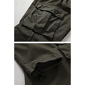 AKARMY Wild Cargo Pants, Casual Work Pants, Military Army Camo Combat Hiking Pants with 8 Pockets(No Belt) 3357 Gray Green 34