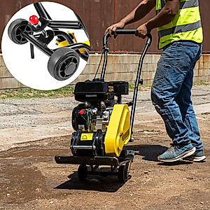 Stark USA 7.0HP 5000VPM 5500MAX Gas Vibration Compaction Force 20 x 14 inch Plate Compactor w/Built-in Wheel