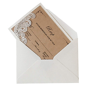 Laser Cut Wedding Invitations Sample by Picky Bride Invitation Cards Templates 126 x 185mm Customized Invite Cards with RSVP Cards