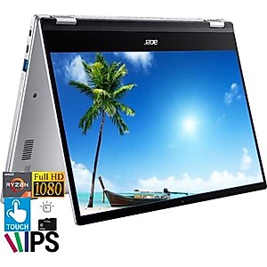 2022 Acer Chromebook Spin 514 2-in-1 Convertible Laptop | 14" FHD Touchscreen | AMD Ryzen 3 3250C Processor | 4GB RAM | 64GB eMMC | USB-C | 10+ Long Battery Life | Backlit KB | Chrome OS | TiTac Card