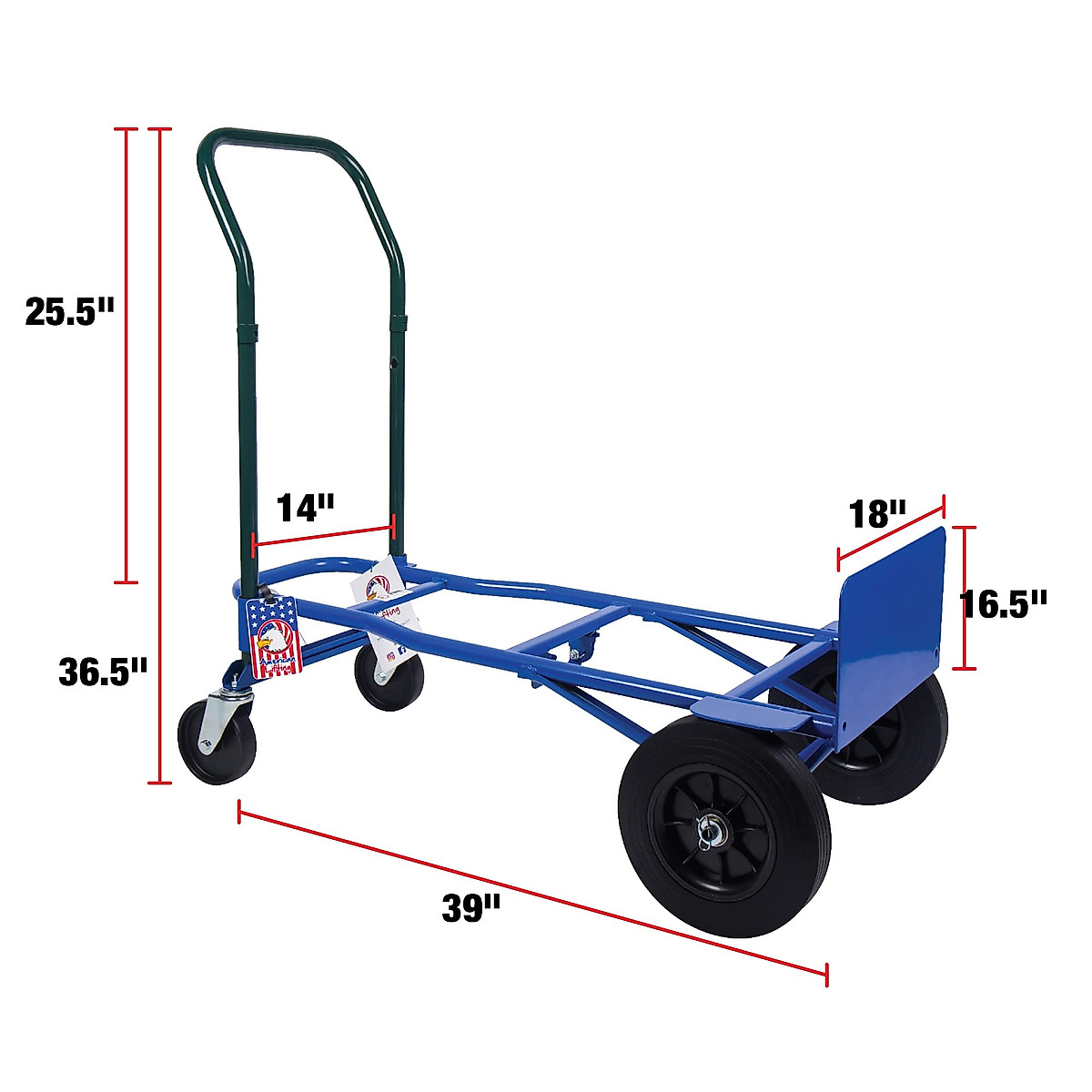American Lifting 800 lbs Quick Latch Hand Truck, Metal Frame
