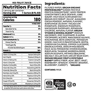 Orgain USDA Organic Kids Nutritional Protein Shake, Chocolate, 8 fl oz, 24-pack
